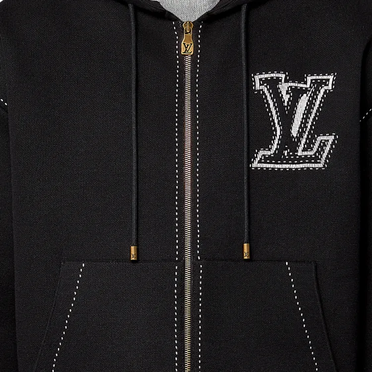 LOUIS VUITTON Graphic Intarsia Zipped Cotton Hoodie - POIZON LOUIS VUITTON Graphic Intarsia Zipped Cotton Hoodie - POIZON