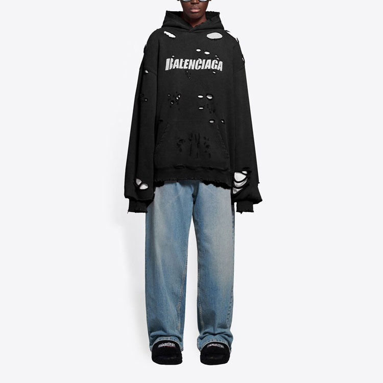 Balenciaga Caps Destroyed Hoodie - POIZON Balenciaga Caps Destroyed Hoodie - POIZON