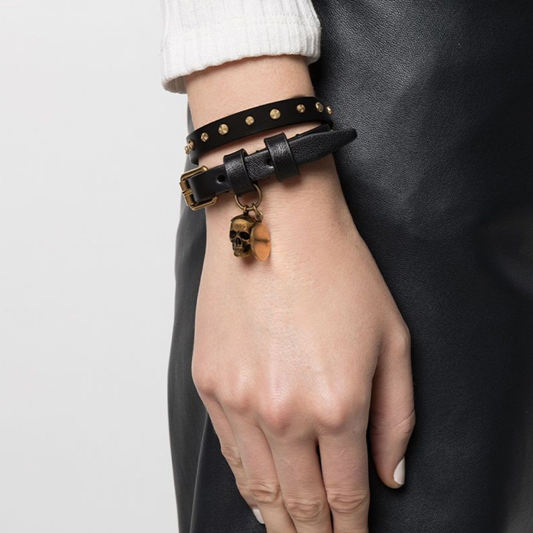 Alexander mcqueen leather wrap bracelet store