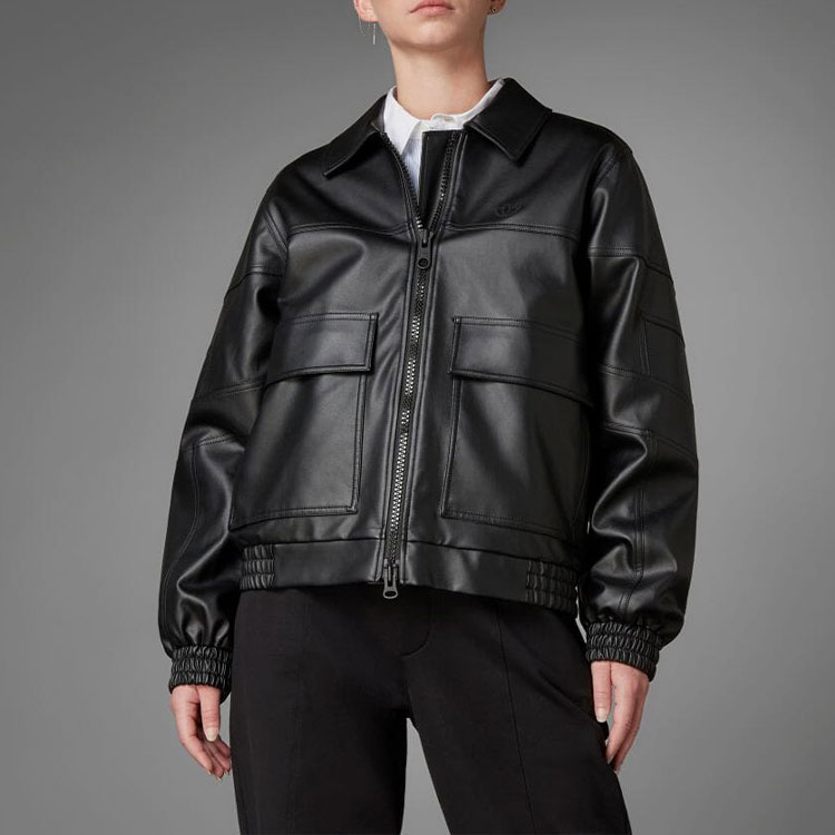 Adidas Originals Blue Version Collection Leather Jackets Women s Black Cheap Rcj Jordan Outlet
