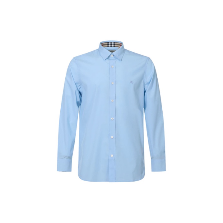 Burberry Shirts Men Sky Blue POIZON