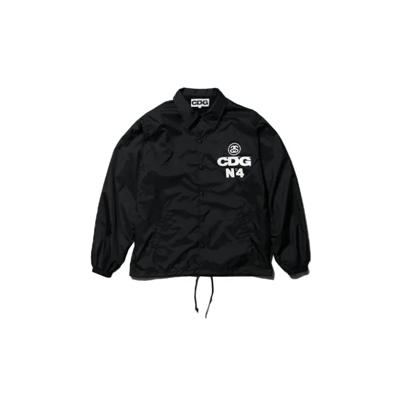 CDG x Stussy Collaboration FW21 LogoPrinting Jacket Unisex Black - POIZON