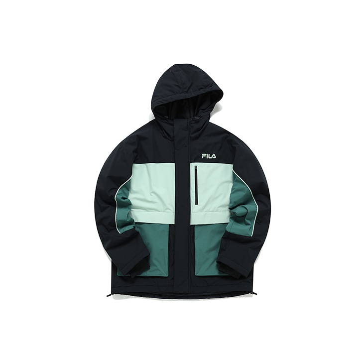 FILA FUSION Puffer Jackets Men Pitch Black POIZON