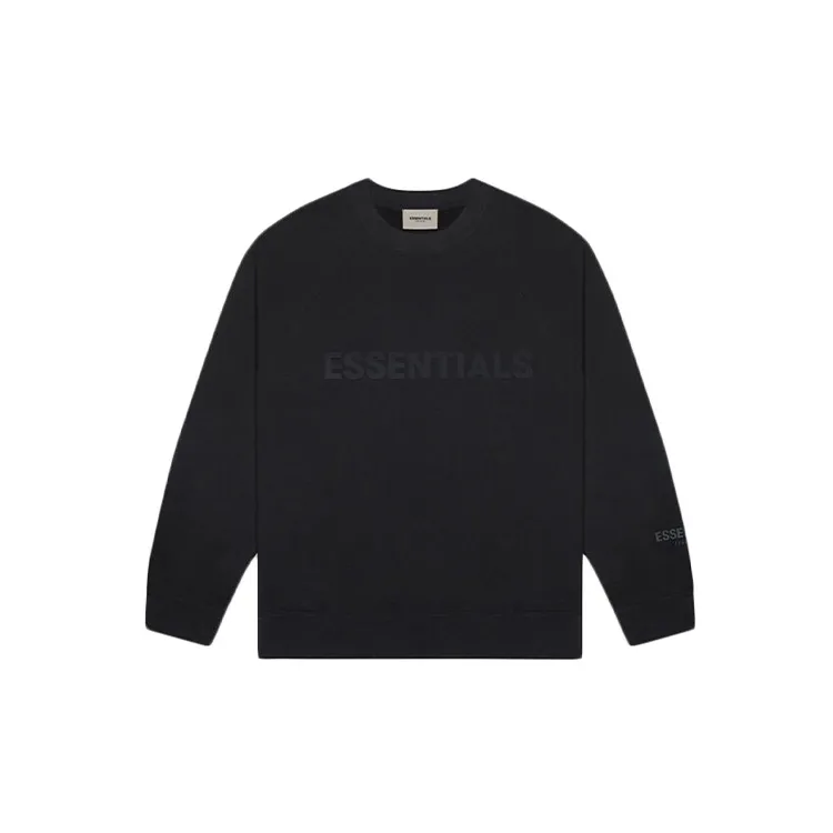 Fear of God Essentials Long Sleeve Sweater Black - POIZON