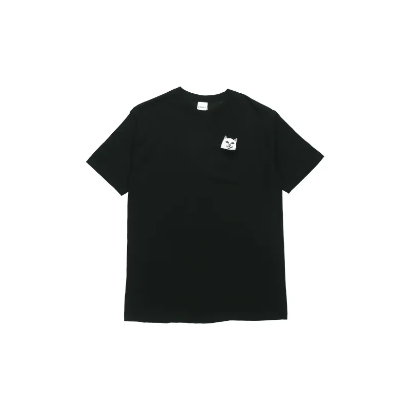 Ripndip Classical Middle finger cat Short-sleeveTee Unisex Black - POIZON