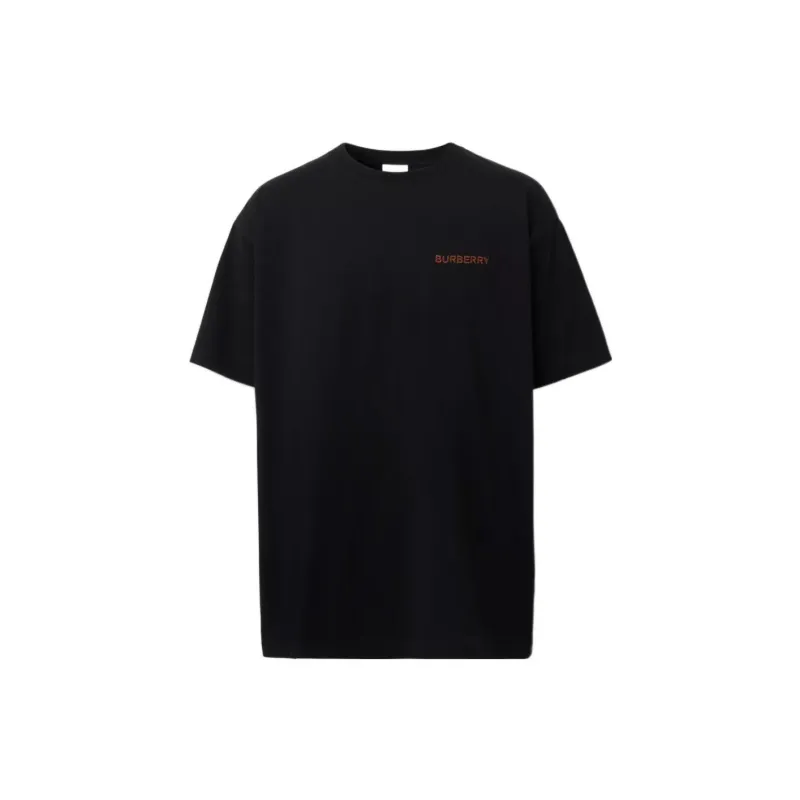 Burberry Topstitched Monogram Motif Cotton Oversized T Shirt Black Poizon