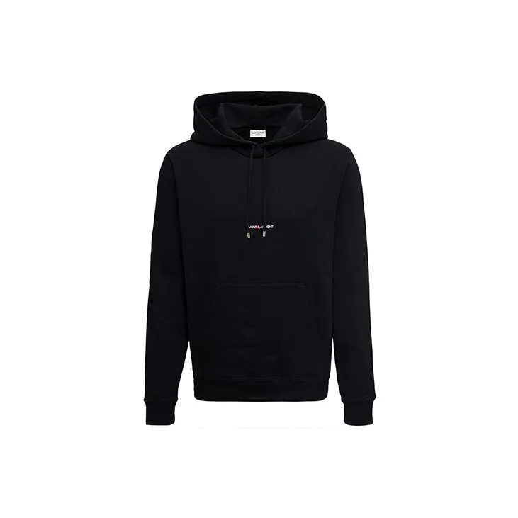 SAINT LAURENT Logo Printed Drawstring Hoodie - POIZON SAINT LAURENT Logo Printed Drawstring Hoodie - POIZON