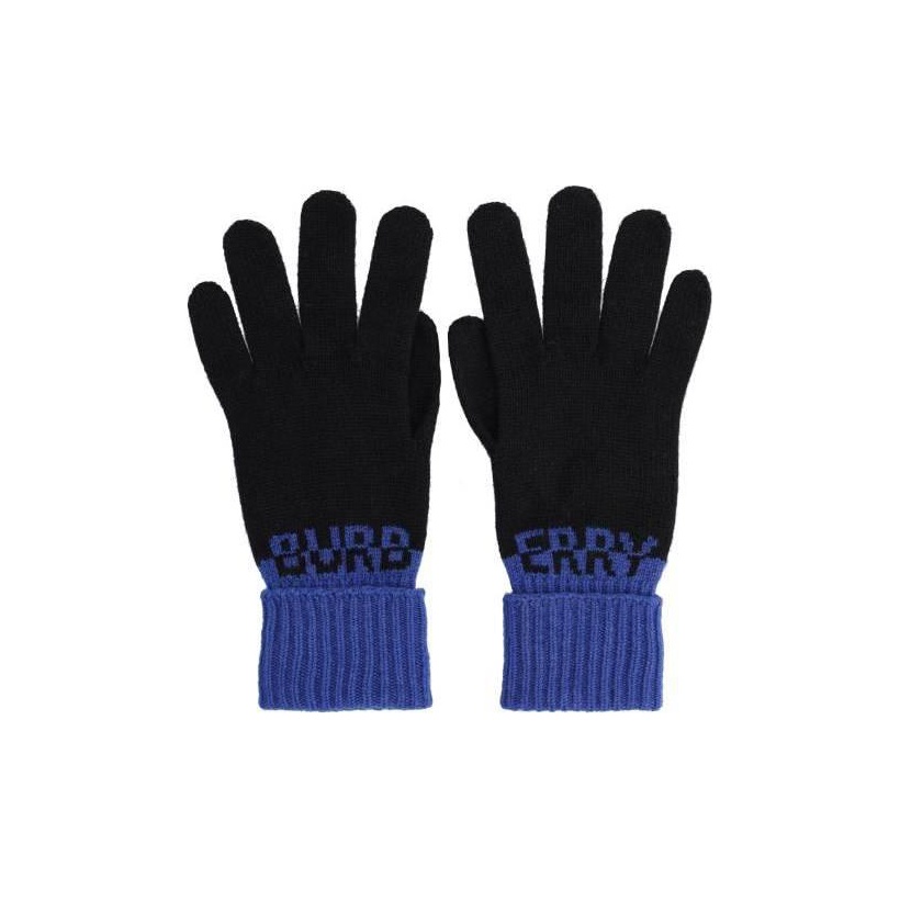 Burberry Knit Gloves Men Blue Black Cheap Rcj Jordan Outlet