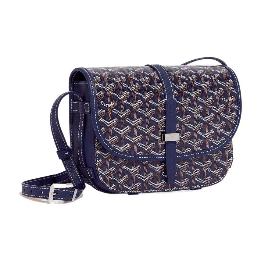 GOYARD Belvédère Canvas With Leather Flap Messenger Bag GOYARD Belvédère Canvas With Leather Flap Messenger Bag