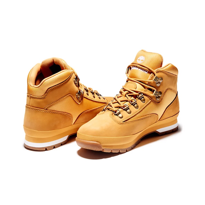 Timberland Euro Hiker Running Shoes Men Mid Top Wheat Cheap Rcj Jordan Outlet