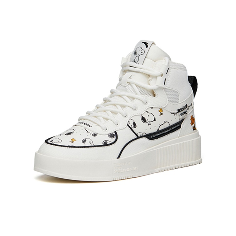 Snoopy X ANTA Life Collection Skateboard Shoes Women's Mid-Top Ivory ...