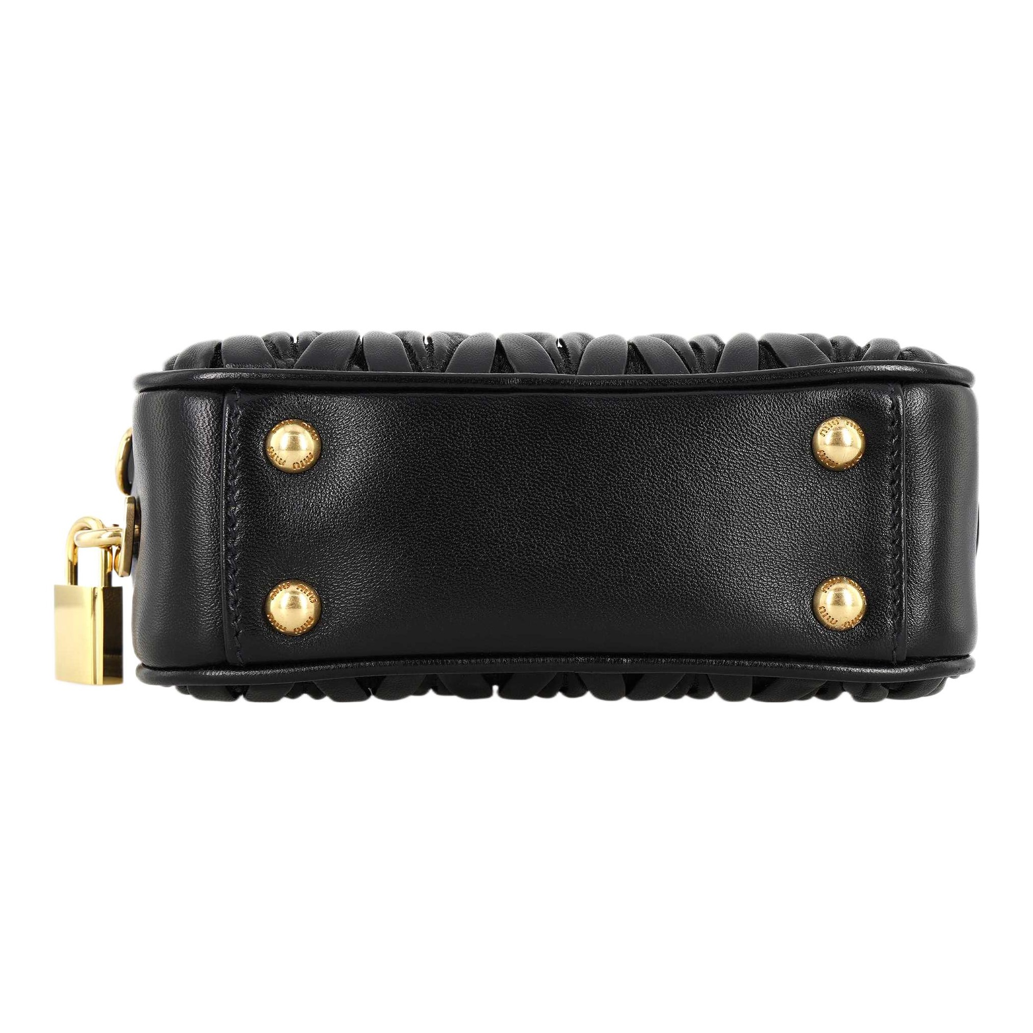 MIU MIU Matelasse Nappa Leather Top-Handle Bag Black - Cheap MIU MIU Matelasse Nappa Leather Top-Handle Bag Black - Cheap