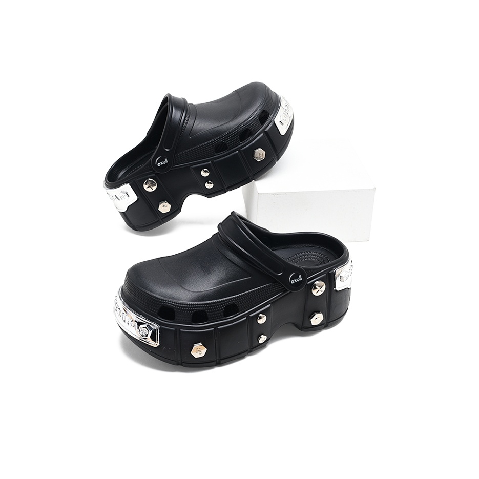 EXULL Q Clogs Women's Black Silver - Stylefamous