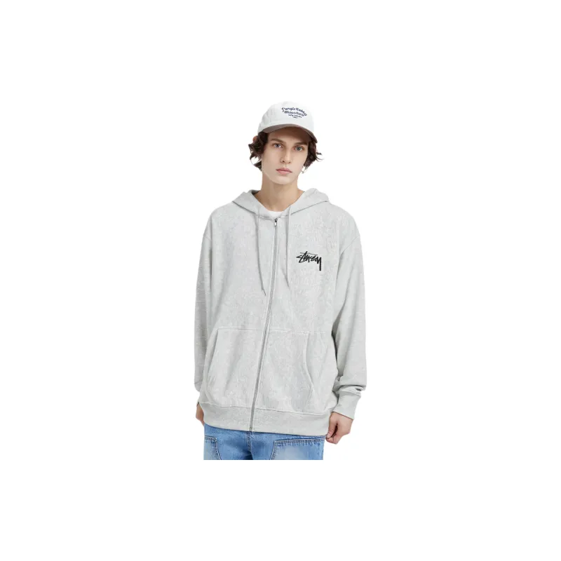 Stussy Classic Dot Zip Hoodie Light Gray XL - POIZON Stussy Classic Dot Zip Hoodie Light Gray XL - POIZON