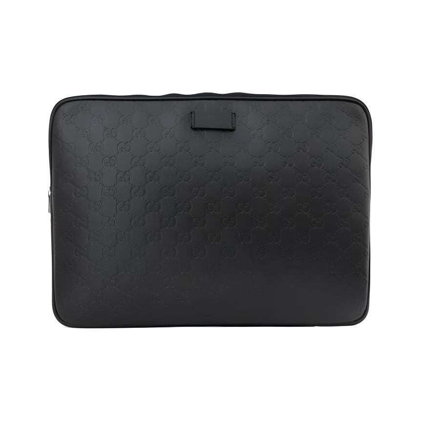 GUCCI Leather Laptop Bags Briefcases Men's Black - Stylefamous