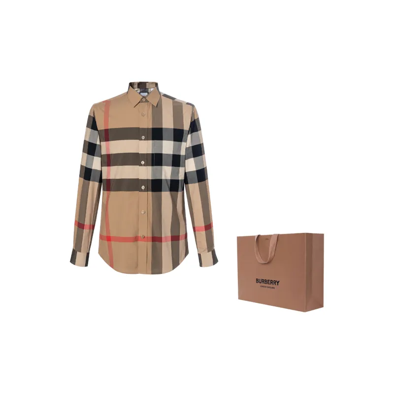 Burberry Check Stretch Cotton Poplin Shirt - POIZON Burberry Check Stretch Cotton Poplin Shirt - POIZON