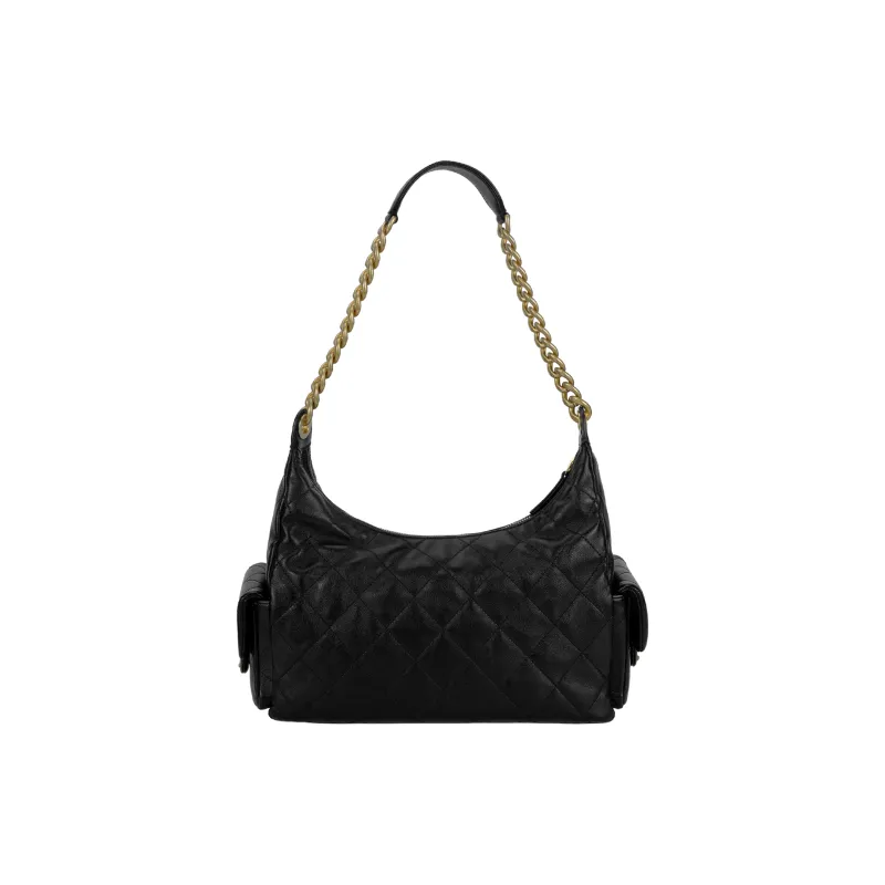 CHANEL 25C Shiny Lambskin Shoulder Bags Black - POIZON CHANEL 25C Shiny Lambskin Shoulder Bags Black - POIZON