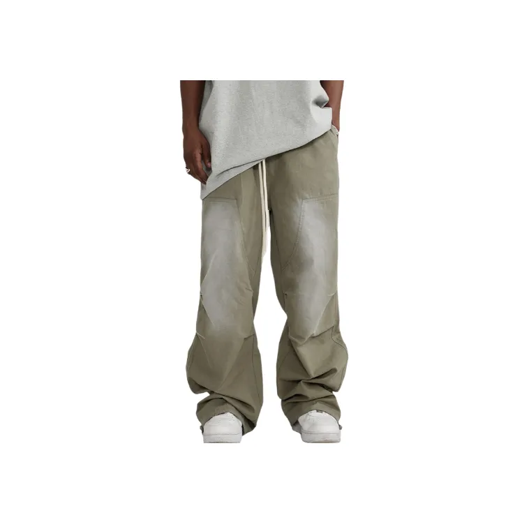 Washed Rope-binding Foot Woven Logging Crowd Pants - POIZON