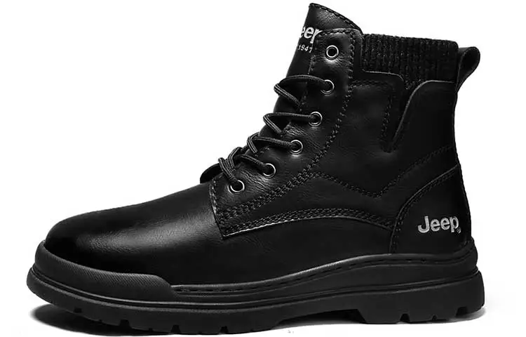 Jeep Martin Boot Men High-top Black - POIZON