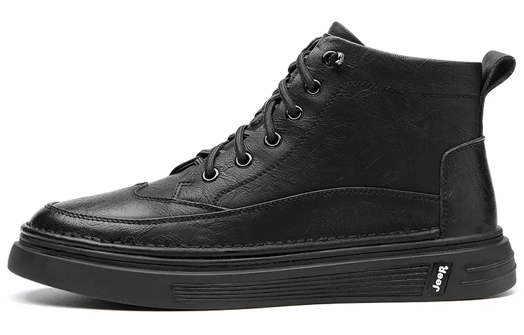 Jeep Martin Boot Men High-top Black - POIZON