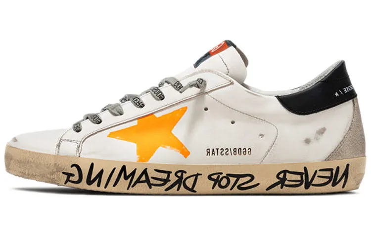 Golden Goose Super-Star Sneakers White Ice Orange Fluo - POIZON