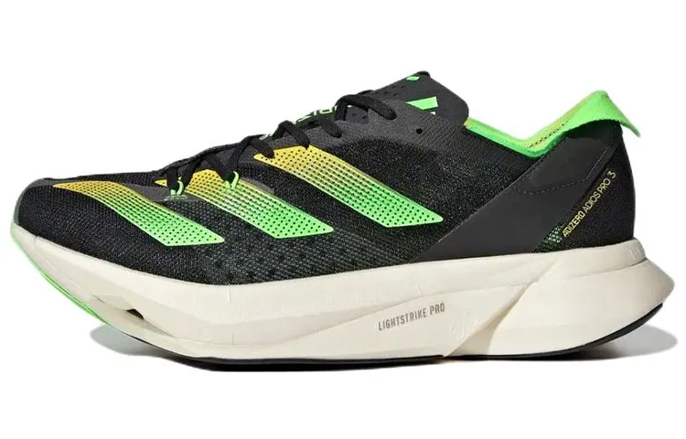 Adidas Adios Pro 3 Black Beam Yellow Solar Green - POIZON