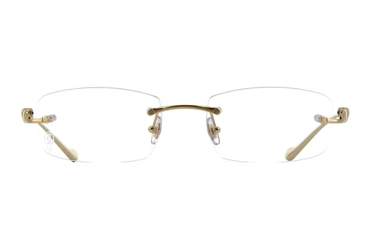 Cartier Rectangular Rimless Glasses - POIZON