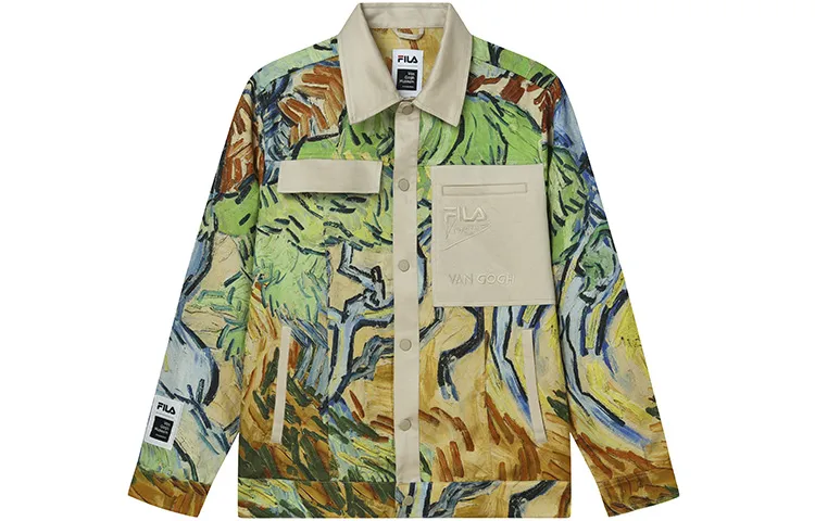 FILA Vincent Van Gogh Jackets Men Allover Print - POIZON