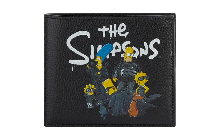 Balenciaga X The Simpsons Square Folded Coin Wallet Black - POIZON