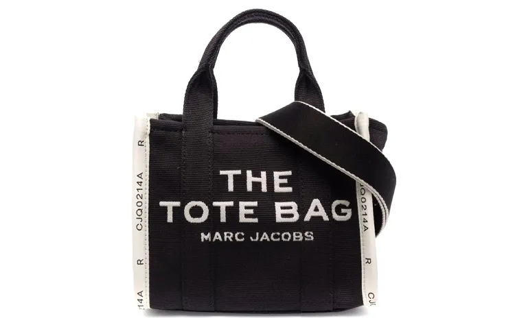 MARC JACOBS Jacquard Mini Tote Bag Black - POIZON