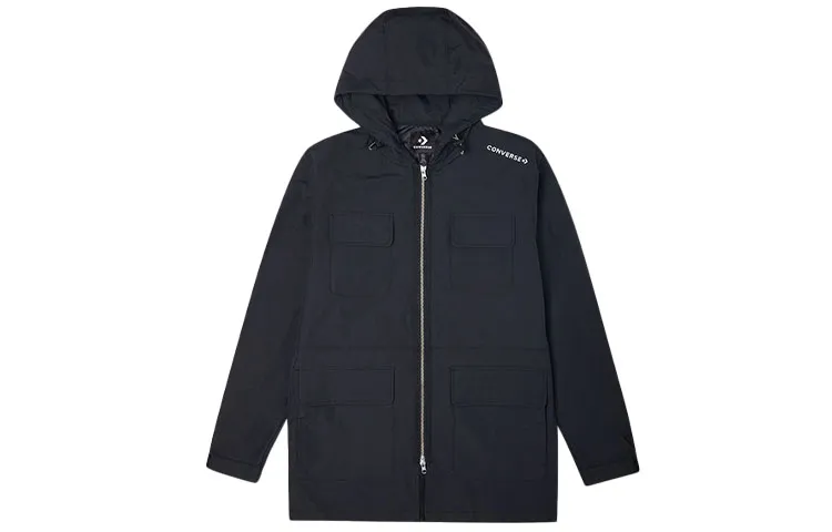 Converse Parka Coat Unisex Ink Black - POIZON