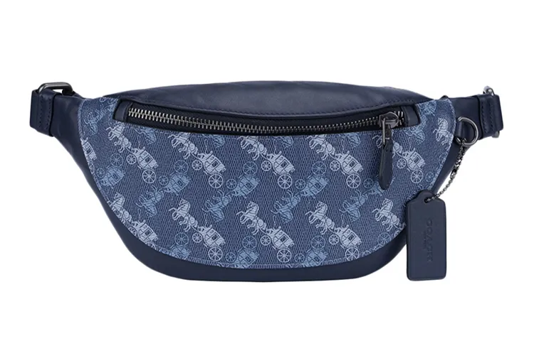 COACH Men Warren 29 Carriage Fanny Pack Blue - POIZON