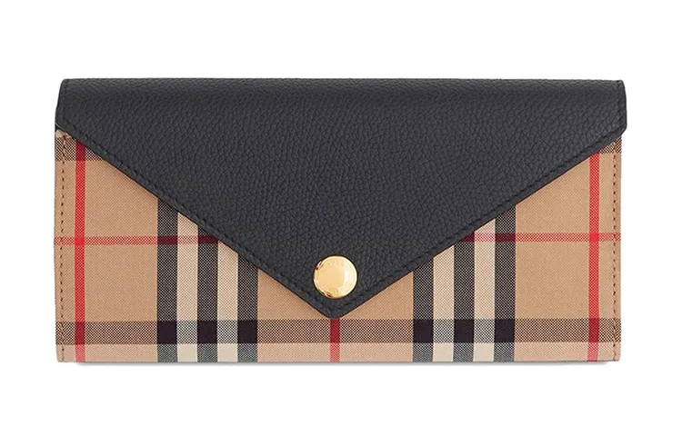Burberry Polyamide Envelope Bag Wallets Women's Black/Yellow Brown - POIZON