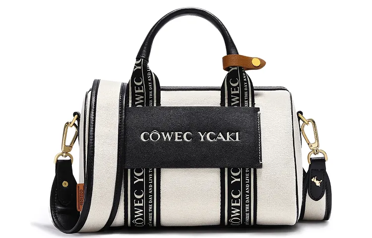 COWEC YCAKI Crossbody Bag Off-white Spelling Black - POIZON