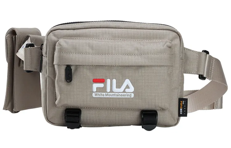 White Mountaineering X FILA FUSION Fanny Pack Beige - POIZON