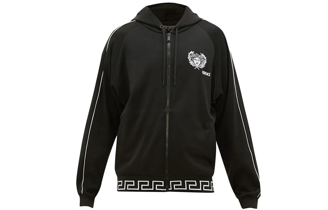 Versace Men Medusa Motif Gym Jacket Black - POIZON