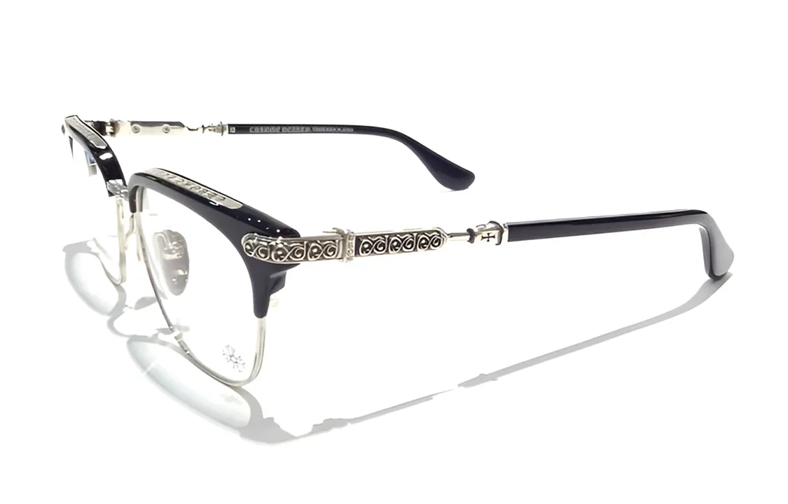 Chrome Hearts Vertical Smile Ii Series Eyeglass Frames Unisex Black/Silver - POIZON