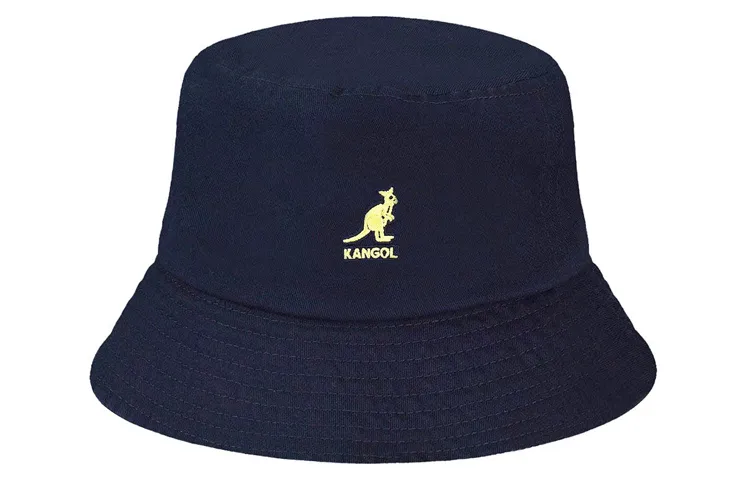 KANGOL Embroidered Logo Washed Bucket Hat Navy S Basic Packaging-Box ...