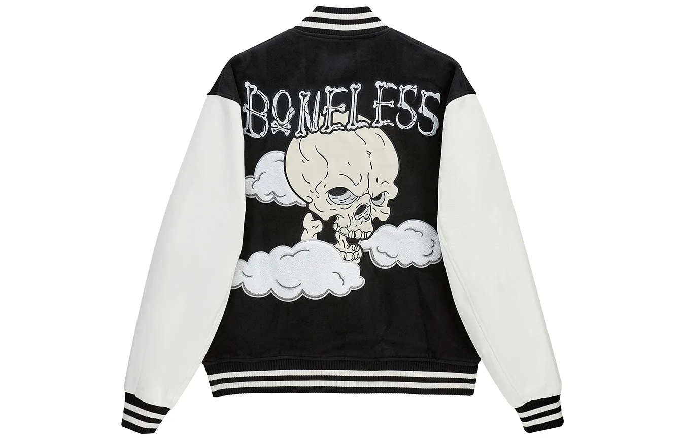 BONELESS Skeleton pattern Unisex Baseball Jersey - POIZON