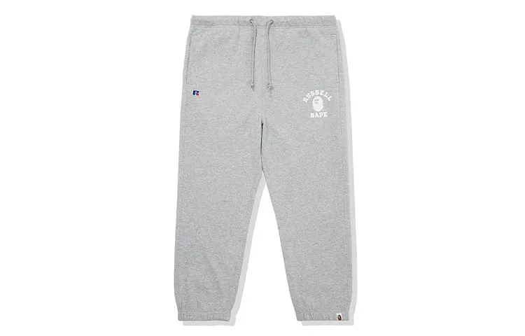 BAPE x Russell College Sweatpants Gray - POIZON
