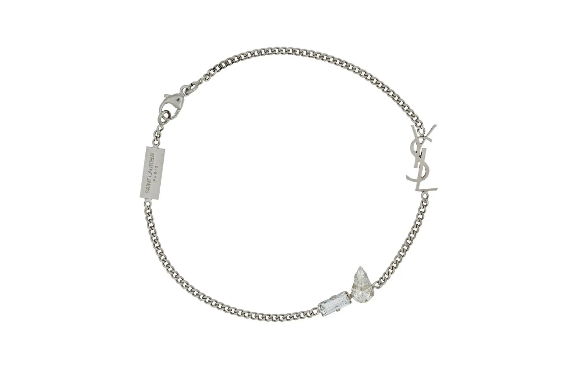 SAINT LAURENT Cassandre Charm Logo Plaque Bracelet - POIZON