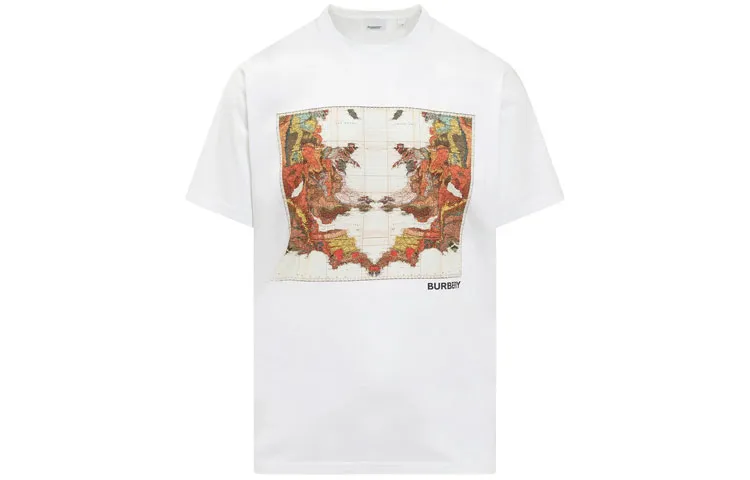 Burberry Map Print Cotton Oversized T-Shirt - POIZON