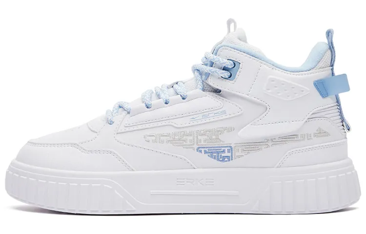 Erke Conquest Skateboard Shoes Women's Mid-top Positive White/hydrogen ...