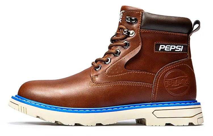 Pepsi Martin Boots Men High-Top Brown - POIZON