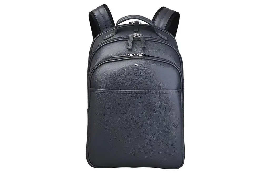 MONTBLANC Meisterstuck Cow Leather Backpack Small Size Men's Gray - POIZON