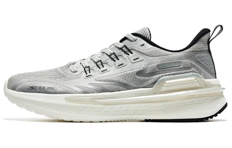 Erke Running Shoes Men Low-Top White Dew Gray/Bright Silver - POIZON
