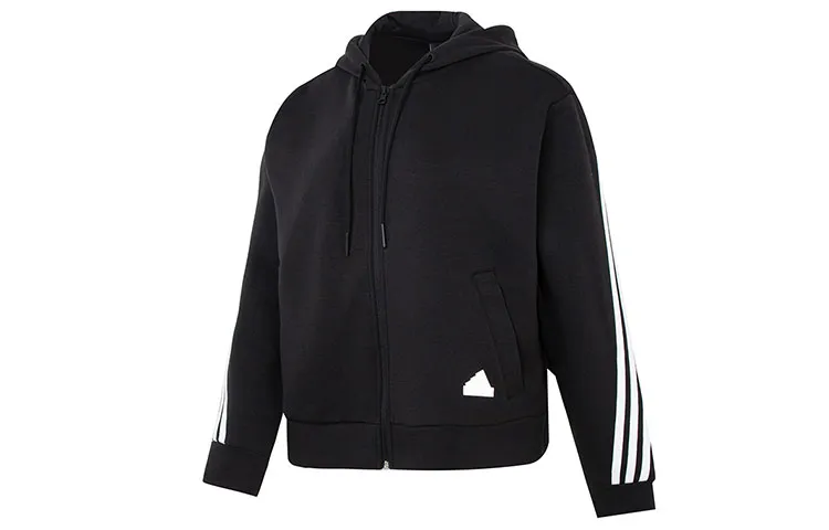 adidas Women's Future Icons 3-Stripes Full-Zip Hoodie Black - POIZON