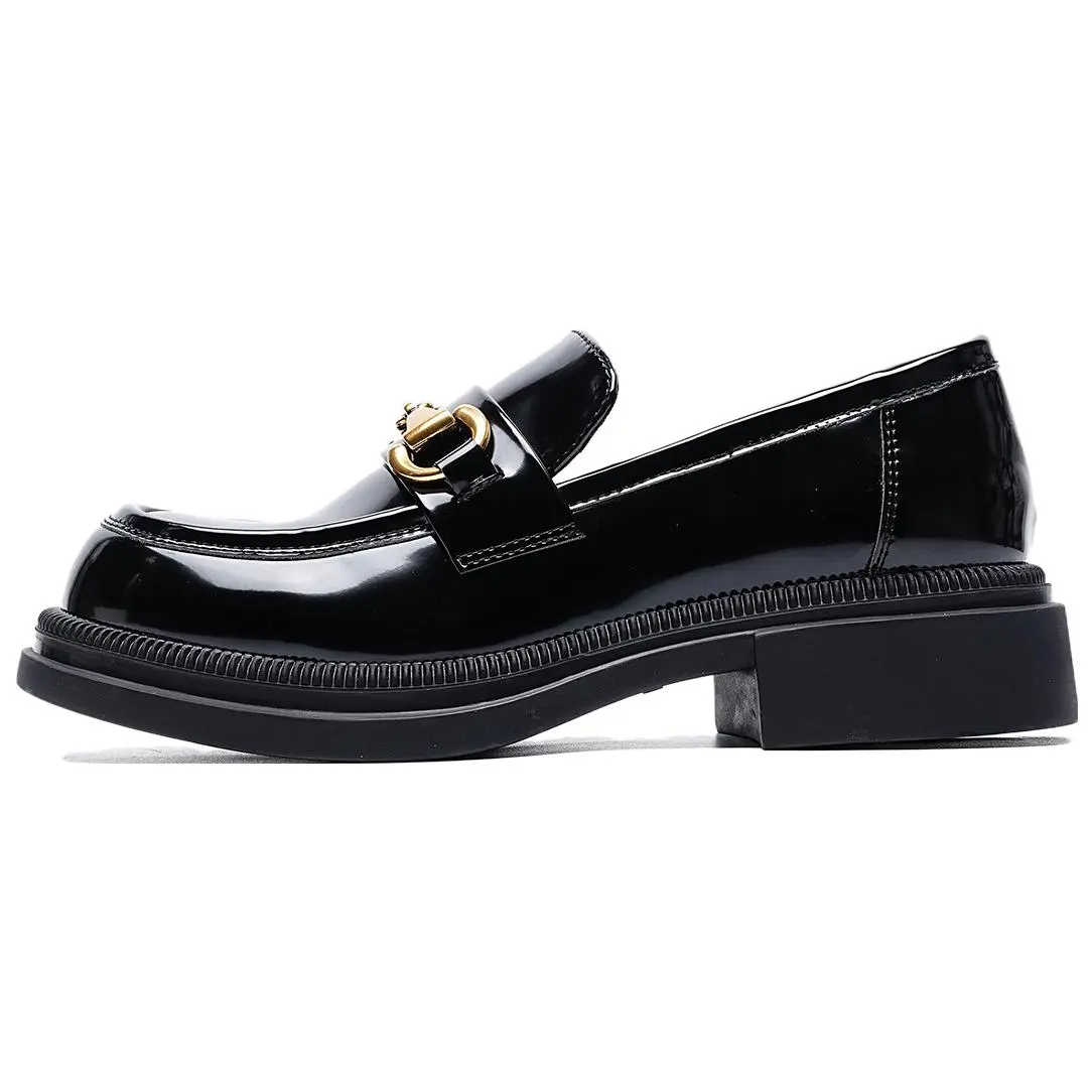 EBLAN Loafers Women's Low-Top Black - POIZON