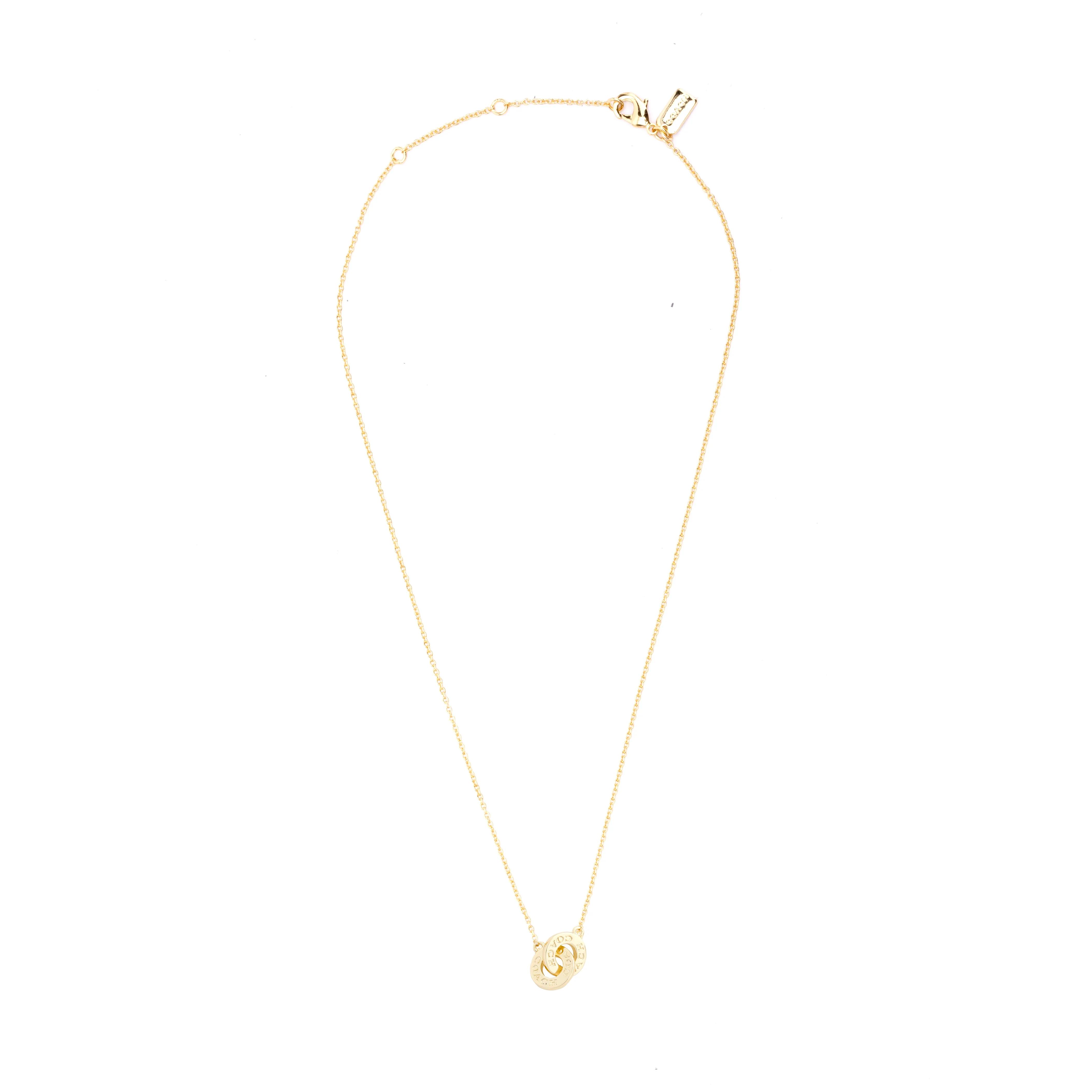 COACH Interlocking Open Circle Pendant Necklace - POIZON