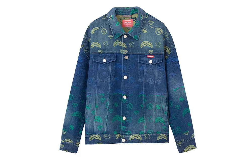 SPRAYGROUND Denim Jacket Unisex Denim Blue - POIZON